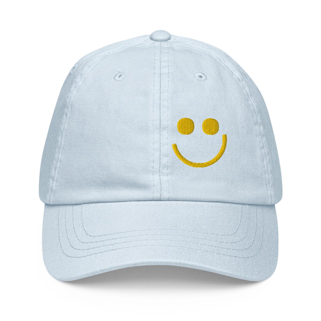Smiley Face Pastel Baseball Hat, Embroidered Hat, Smile Hat, Happy Hat ...