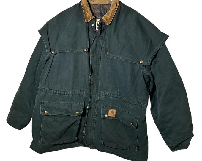 Carhartt Vintage Blanket Lined Green Barn Chore Jacket Coat XL 90s - Etsy