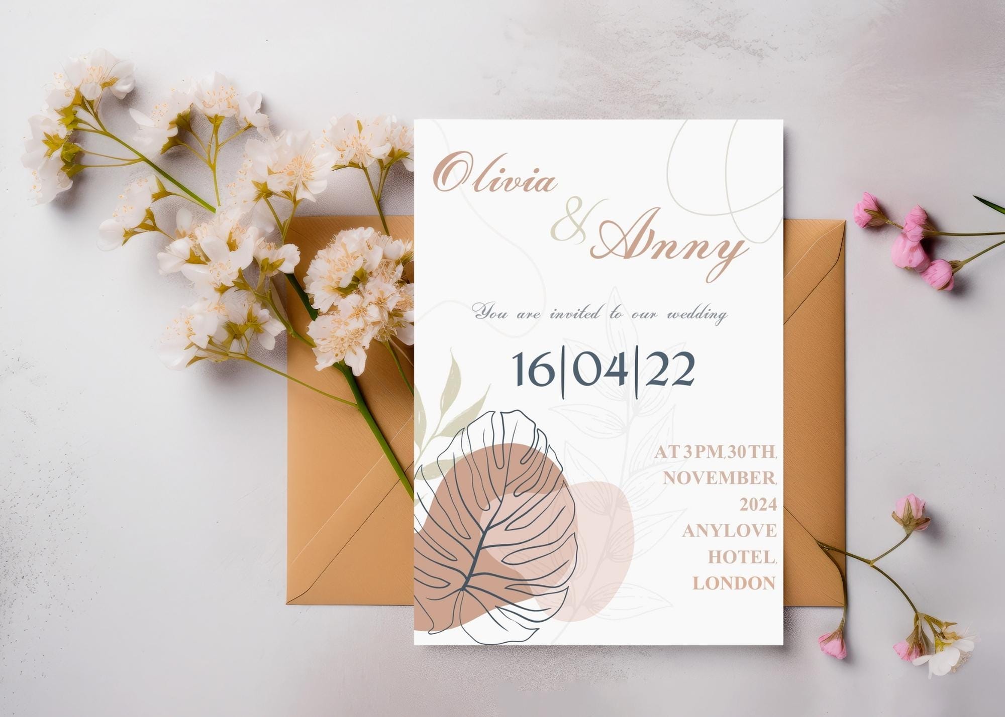 Boho Invitation Boho Digital Wedding Invitations Pampas Wedding ...