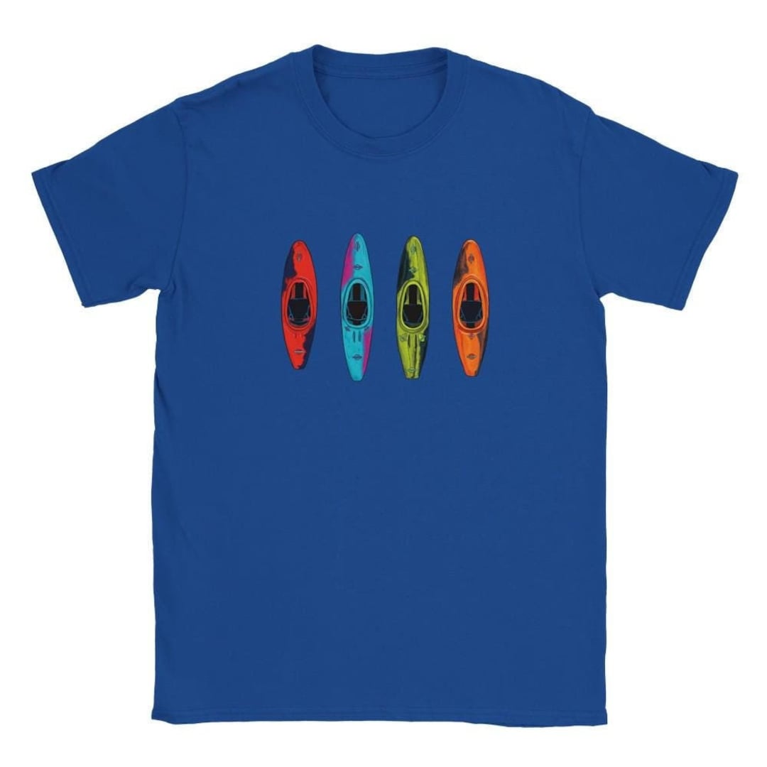 Kayak Boats T-shirt, Kayaking Gifts, Colourful White Water Kayaker ...