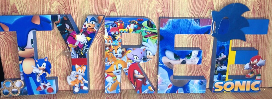 Custom SONIC Letters 3D Letters Birthday Party Paper Mache - Etsy