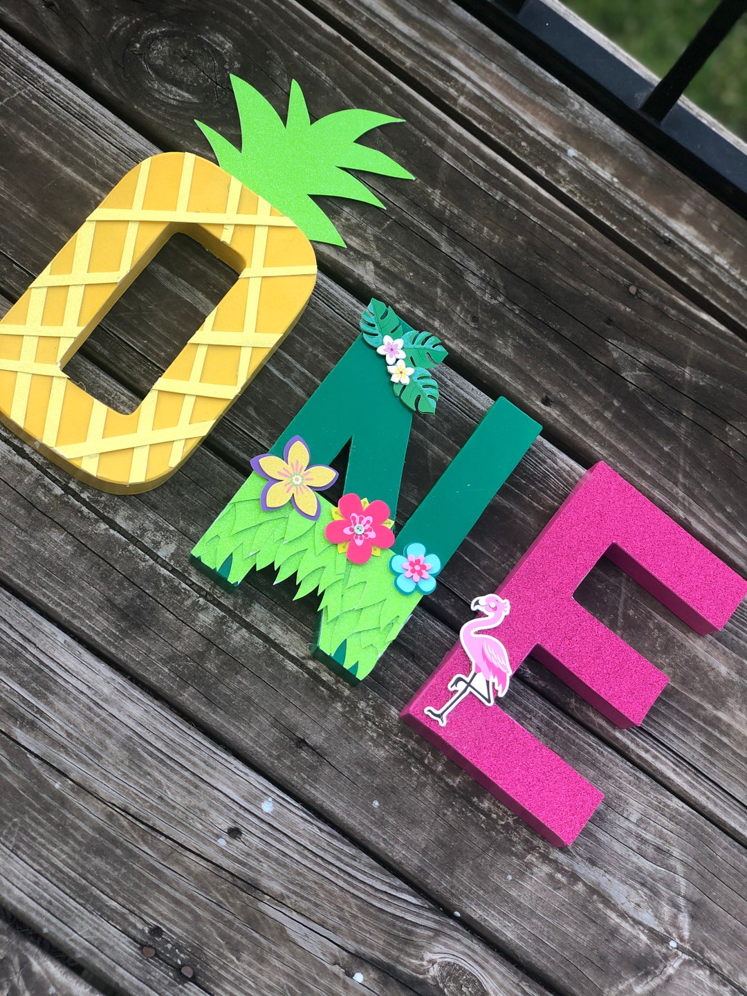 Tropical ONE Inspired Custom Character Letters - Etsy