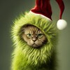 SET of 4, Santa Cat, Christmas Pet Portrait, Cute Cat Poster Print ...