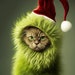SET of 4, Santa Cat, Christmas Pet Portrait, Cute Cat Poster Print ...