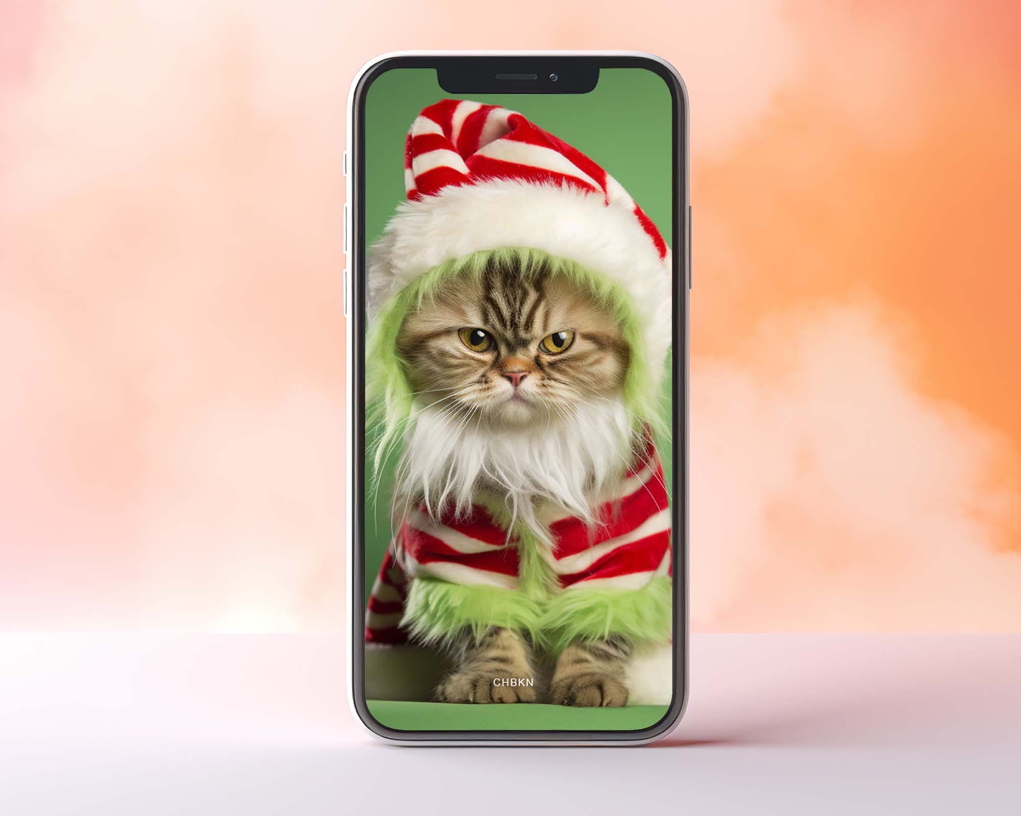 SET of 4, Grinch, Grinchy Cat Poster Print, Christmas Gift Printable ...