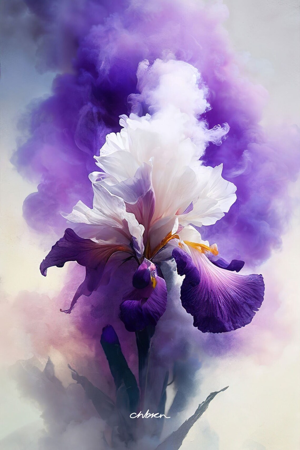 Irises Ephemeral Whispers. Floral Design for Prints and Other Decor ...