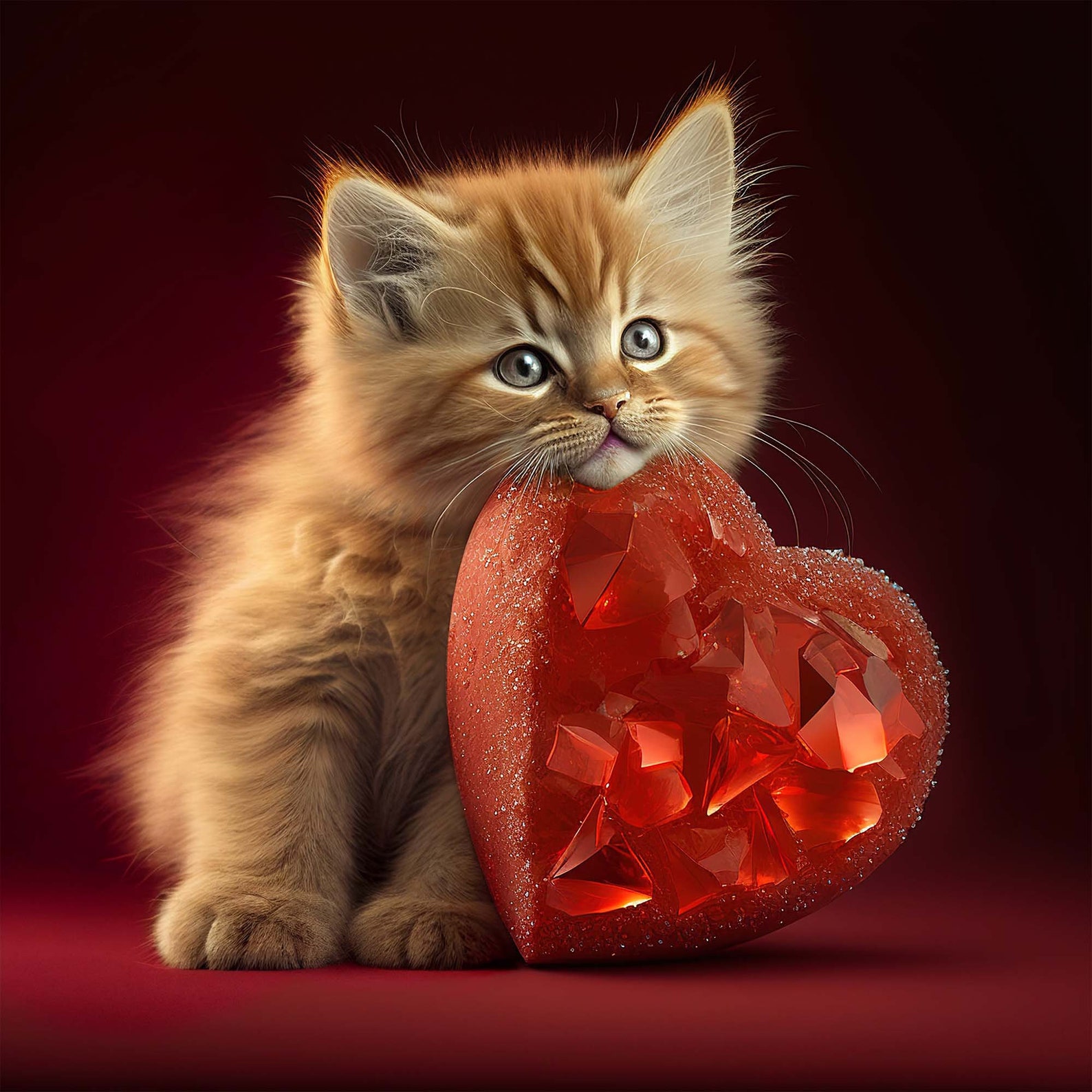 Cute Furry Kitten the Love at First Sight Valentines Day Present ...