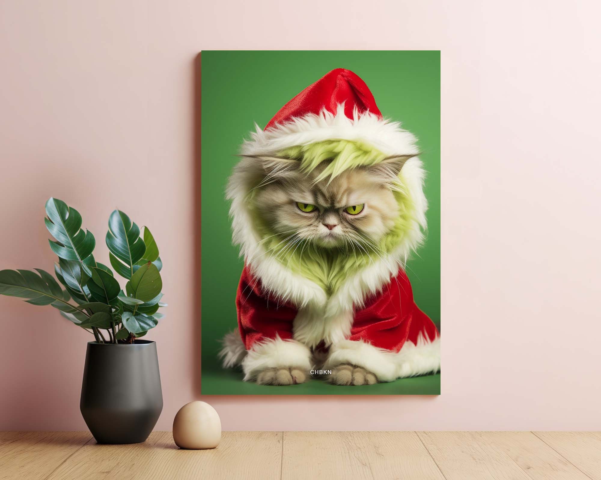 SET of 4, Grinch, Grinchy Cat Poster Print, Christmas Gift Printable ...