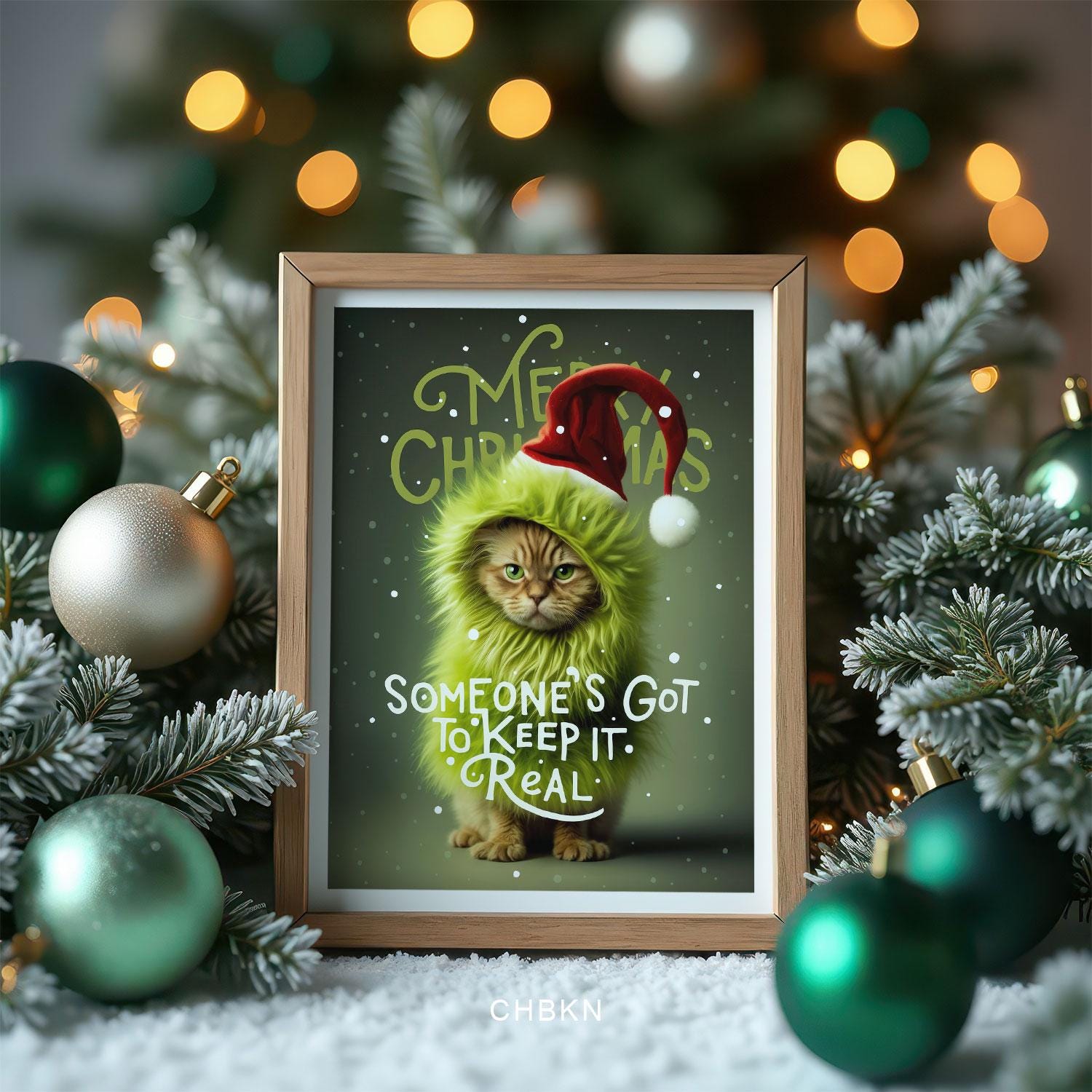 Grinch, Grinchy Cat Poster Print, Christmas Gift Printable Art, Cute ...
