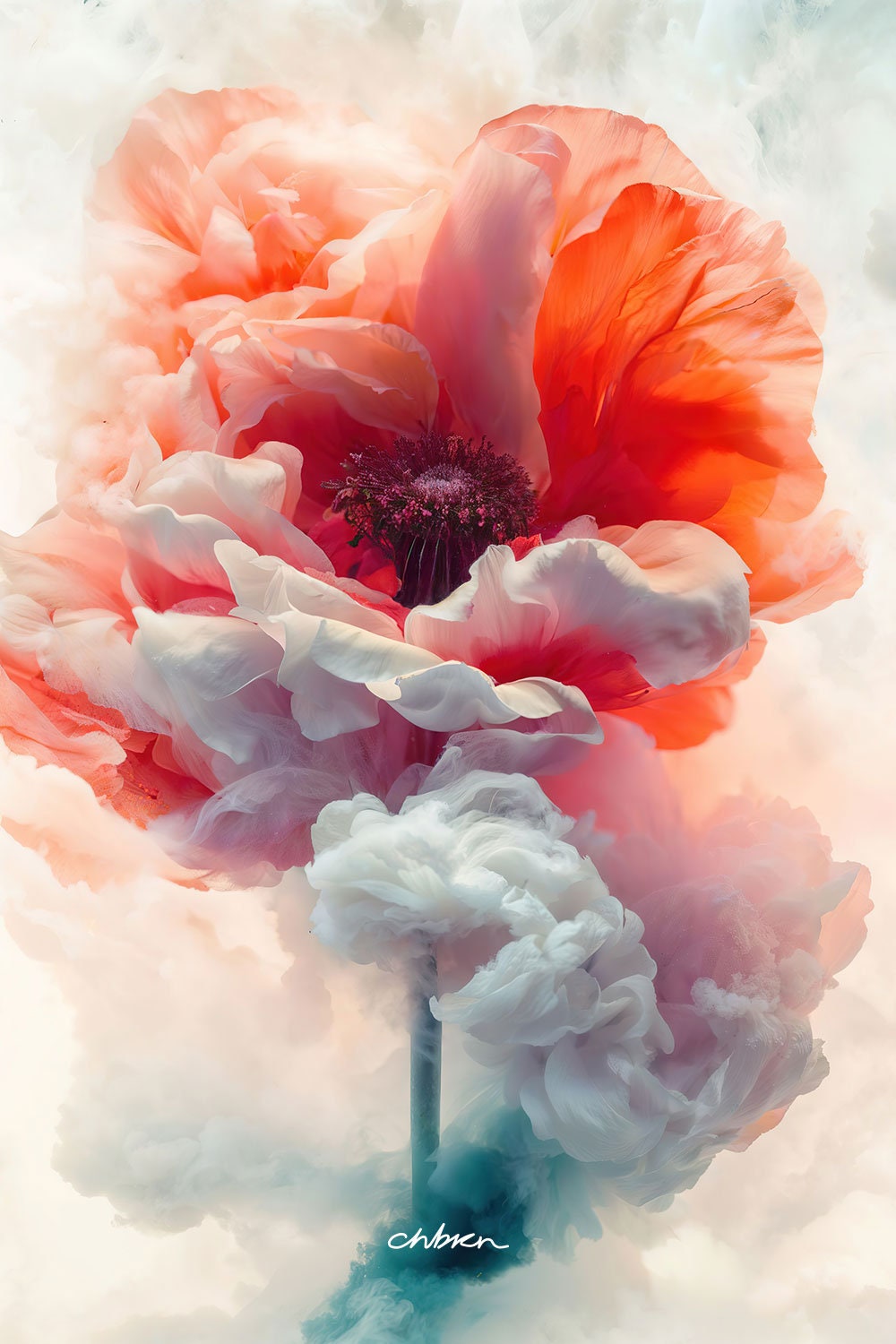 Vibrant Muse of the Garden, the Essence of Passion and Vitality. Floral ...