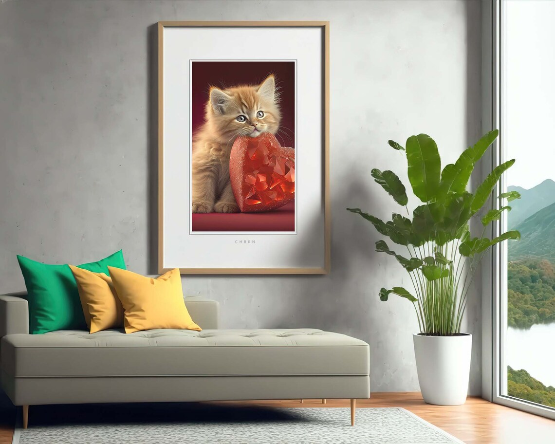 Cute Furry Kitten the Love at First Sight Valentines Day Present ...