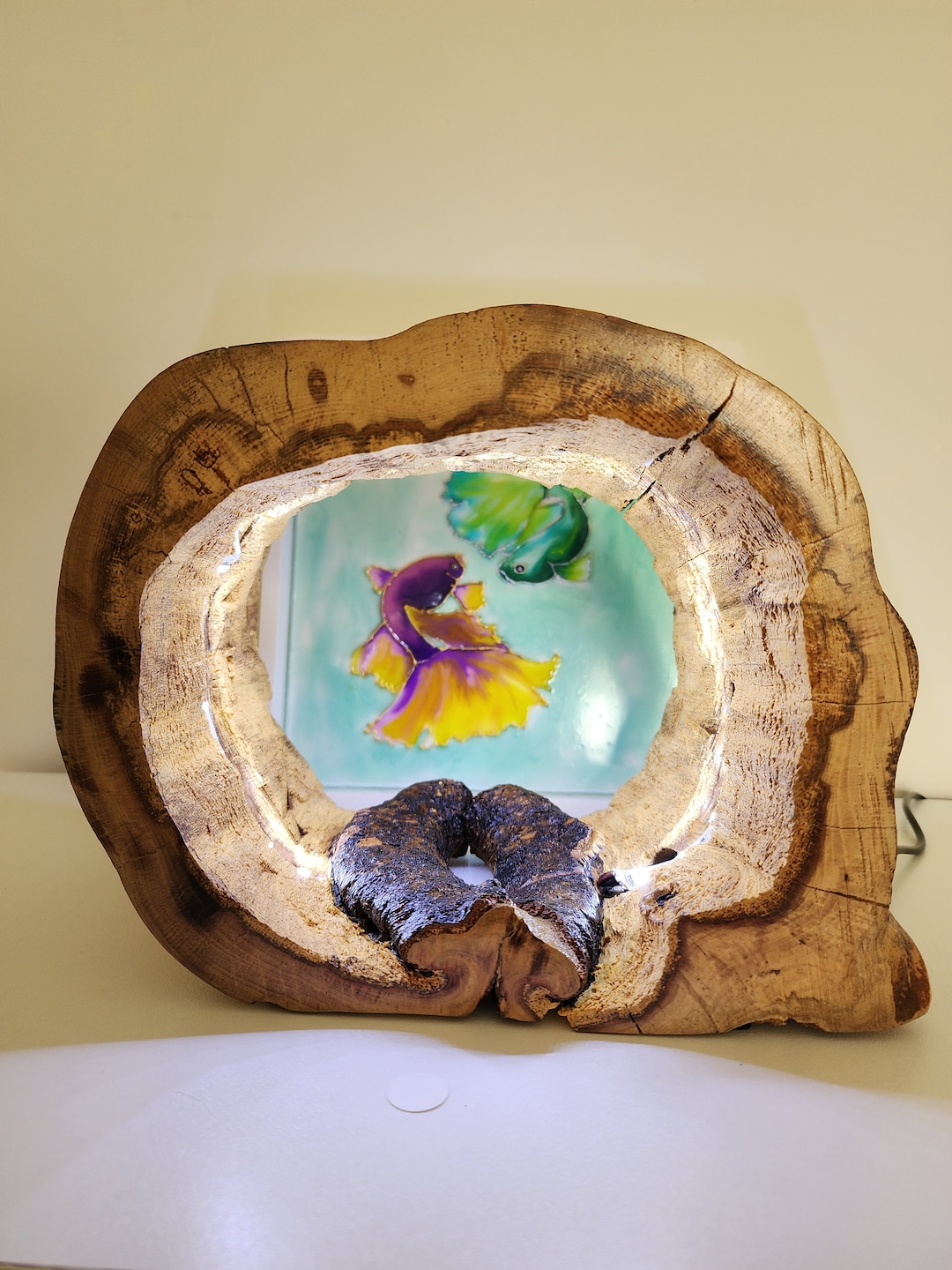 Natural Wood Lamp LED Wood Art Eco Friendly Lighting - Etsy