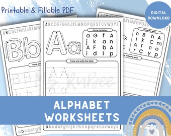 Letter Alphabet Worksheets - Etsy
