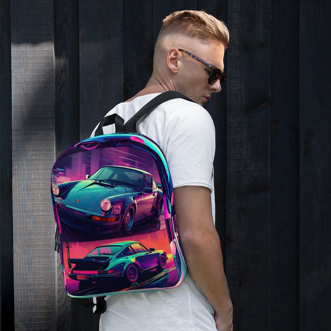 NINE ELEVEN Backpack Graphic Art Cyberpunk Style Bag Synthwave Colors ...