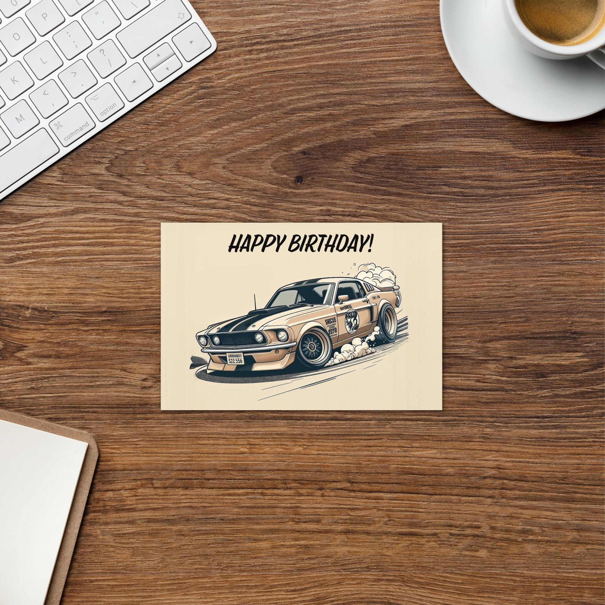 Mustang Birthday Card for Him Her Men Women Classic American Muscle Car ...