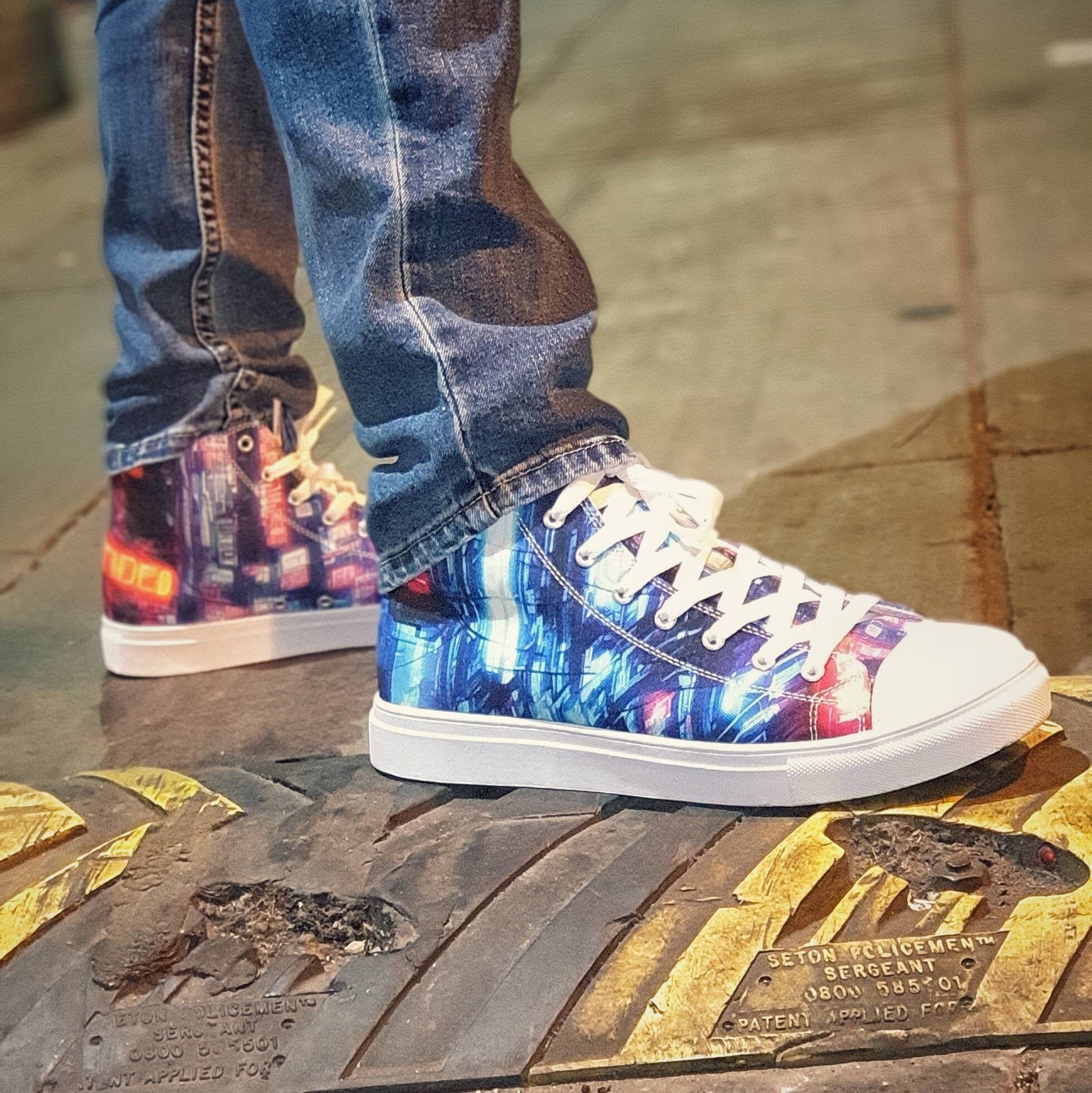 Mens Cyberpunk Trainers Hightop Cyberpunk High Tops Streetwear Clothing ...