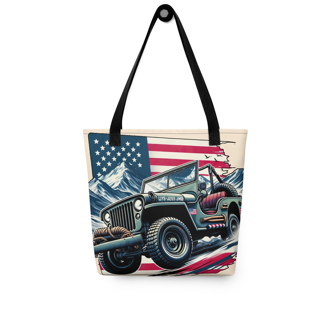 Willy's WW2 Tote Bag American Flag Military Gift for Her Him Shopping ...