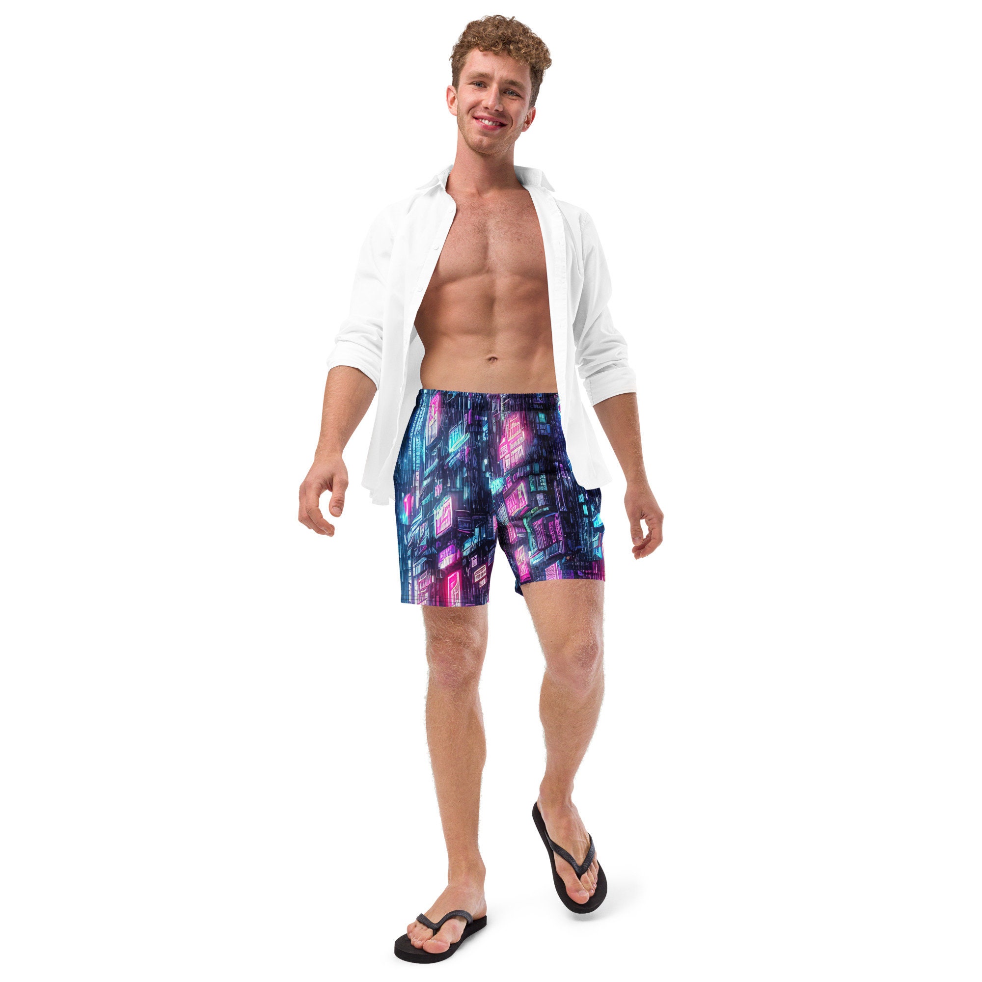 Cyberpunk Shorts Cyberpunk Apparel Vaporwave Shorts Mens Swim Shorts - Etsy