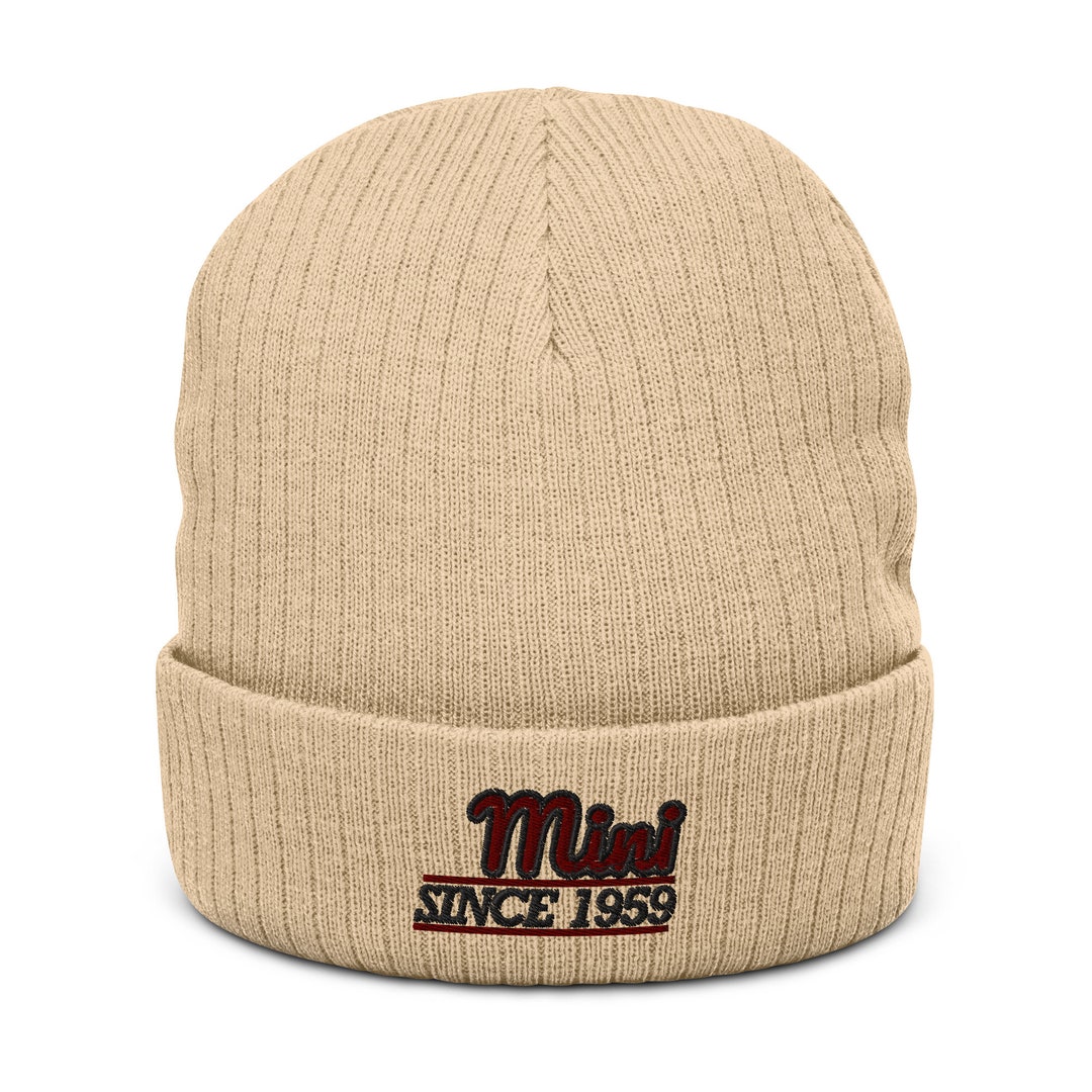 Mini Cooper Ribbed Knit Beanie Classic British Mini Car Hat Clothing ...