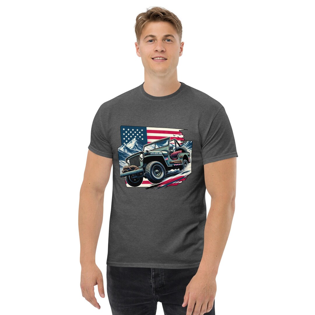 Willy's Army T-shirt: American Flag WW2 Military Vehicle Tee - Etsy