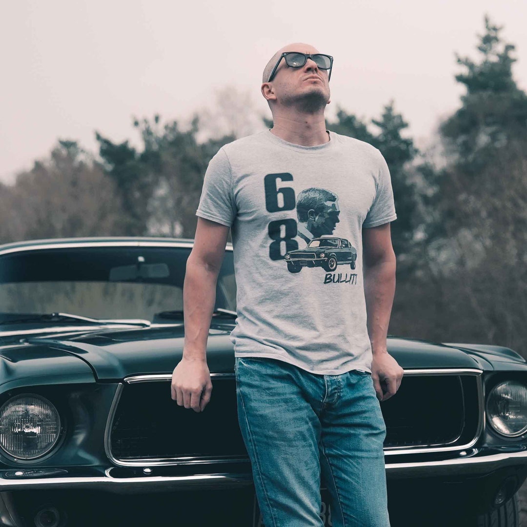 Mcqueen Bullitt Mustang T-shirt, Ford Mustang Tee, Coupe Fastback Shirt ...