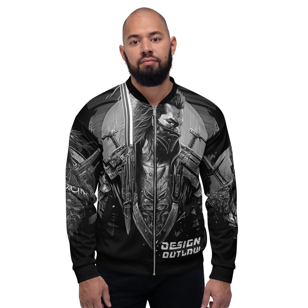 Techwear Bomber Jacket Cyberpunk Streetwear Fashion Dystopian Graphic ...