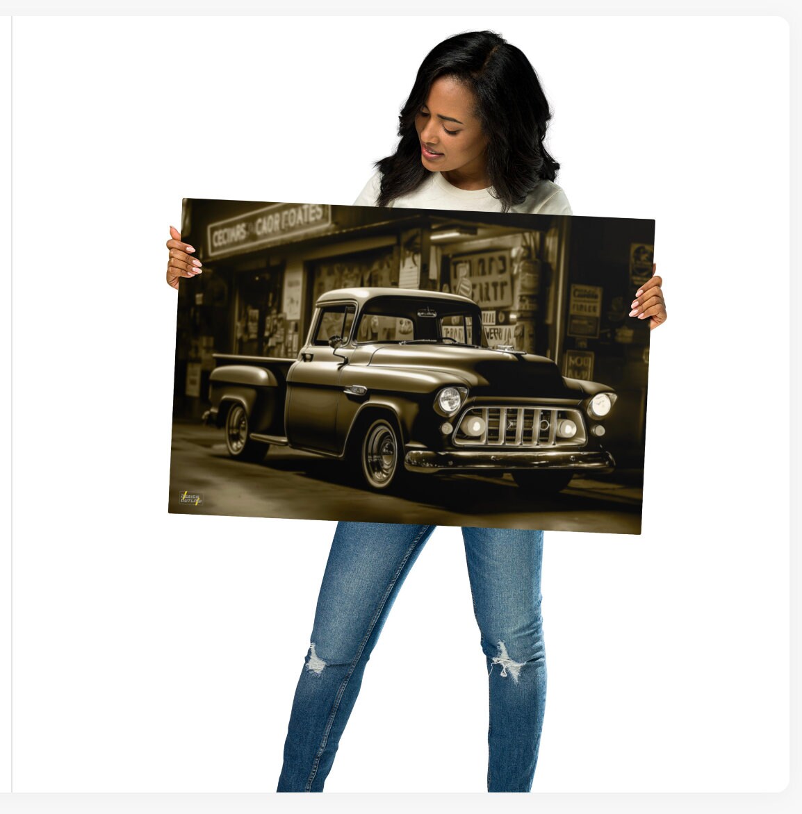 Chevy Pickup Metal Poster Aluminum Print Truck Canvas 1950s Art Pick up ...