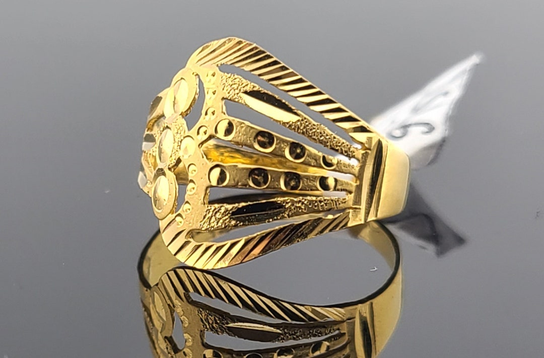 22K Solid Gold Designer Ring R9756 - Etsy