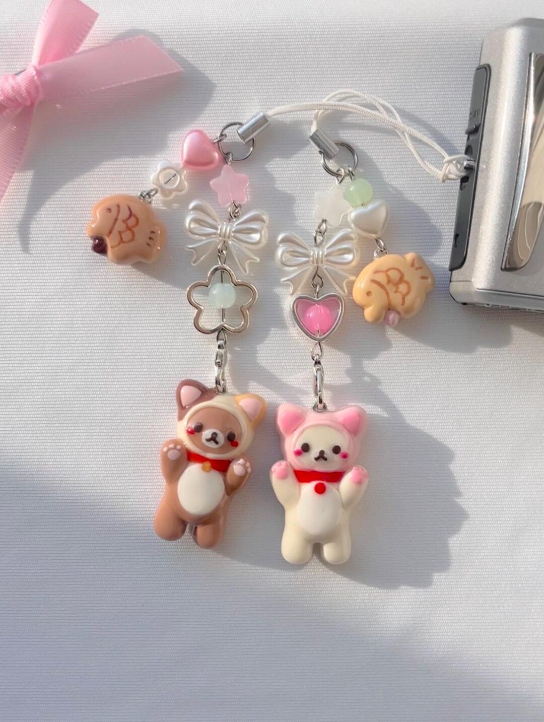 Rilakkuma & Korilakkuma Kawaii Bag Charms | Handmade Polymer Clay Bears ...
