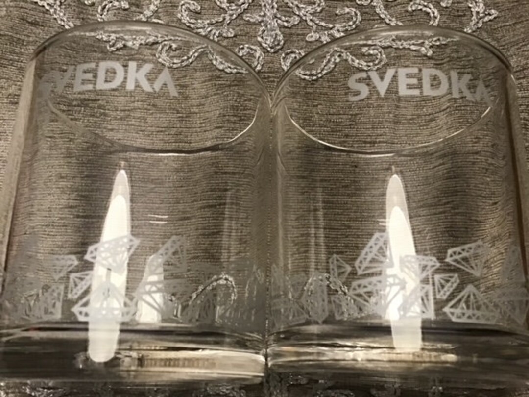 Svedka Vodka Glass Set of 2 - Etsy