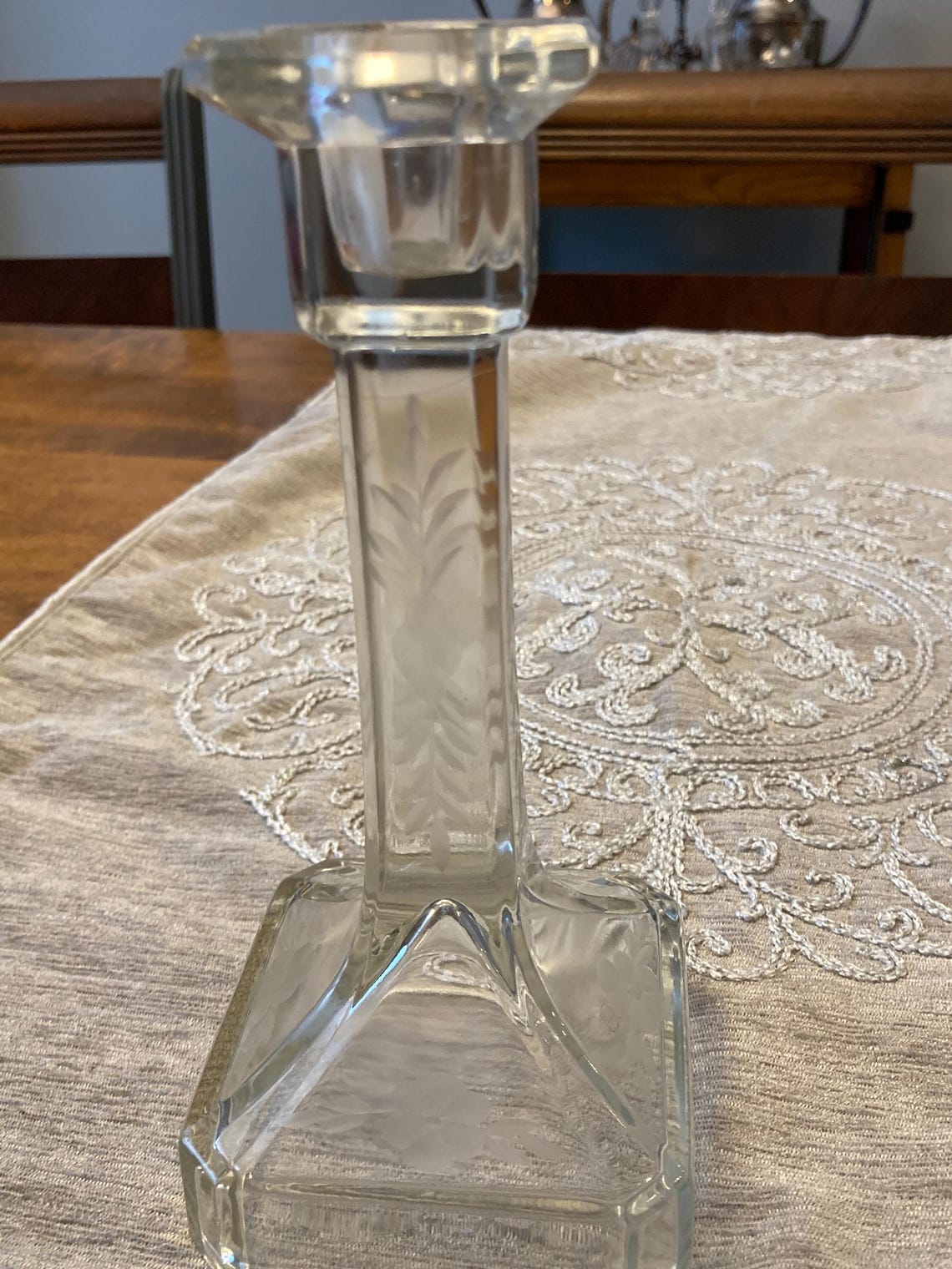 Fine Cut Glass Pair of Wheel Cut Crystal Candlesticks 1930s - Etsy