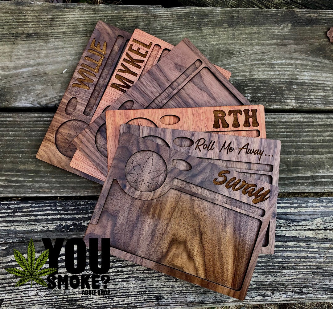 Personalized Engraved Wood Rolling Tray Smoke Tray Weed Tray 420 Gift ...