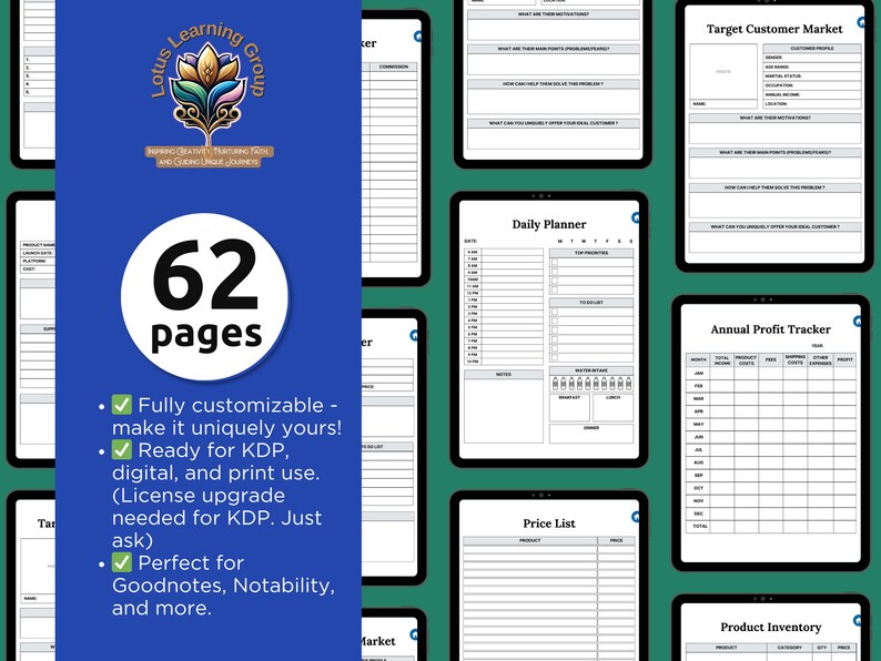 Editable Business Budget Planner Template | Canva Hyperlinked (digital ...
