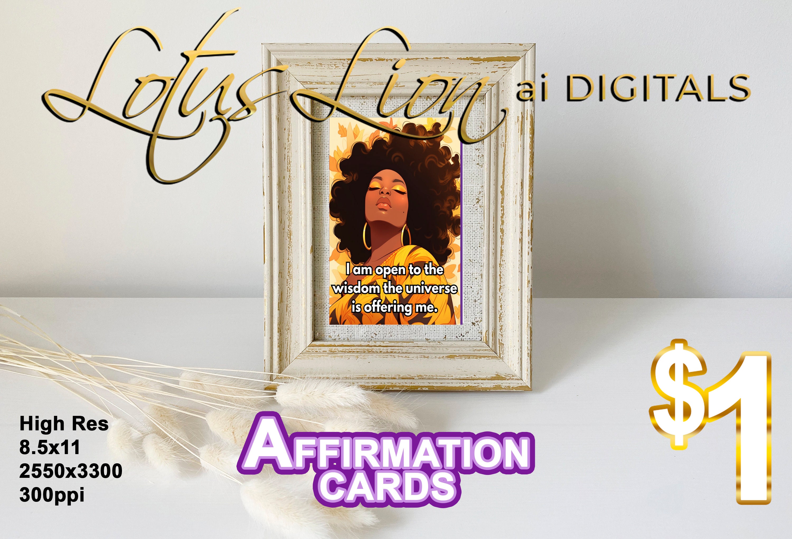 Digital Positive Affirmation Cards Set of 8 Self Esteem Self Care Black ...