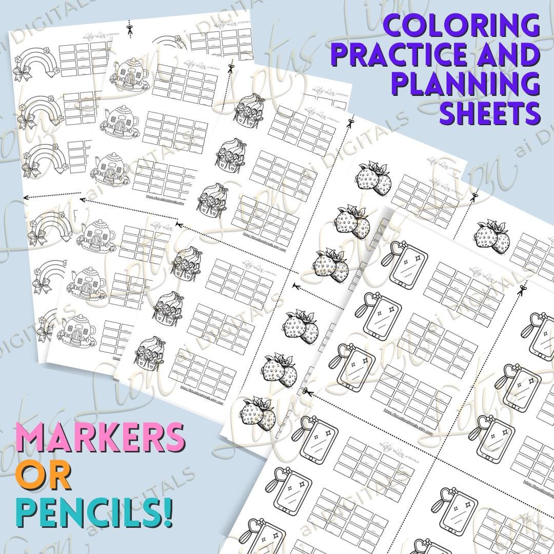 Mini Coloring Practice Sheets Set 2 |color Blending, Shading, Patterns ...