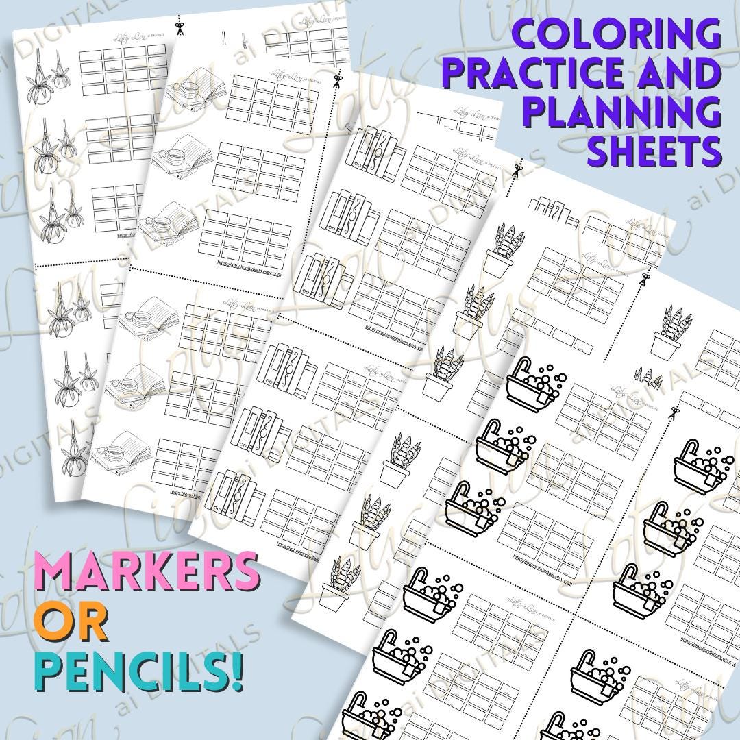 Mini Coloring Practice Sheets Set 1 |color Blending, Shading, Patterns ...