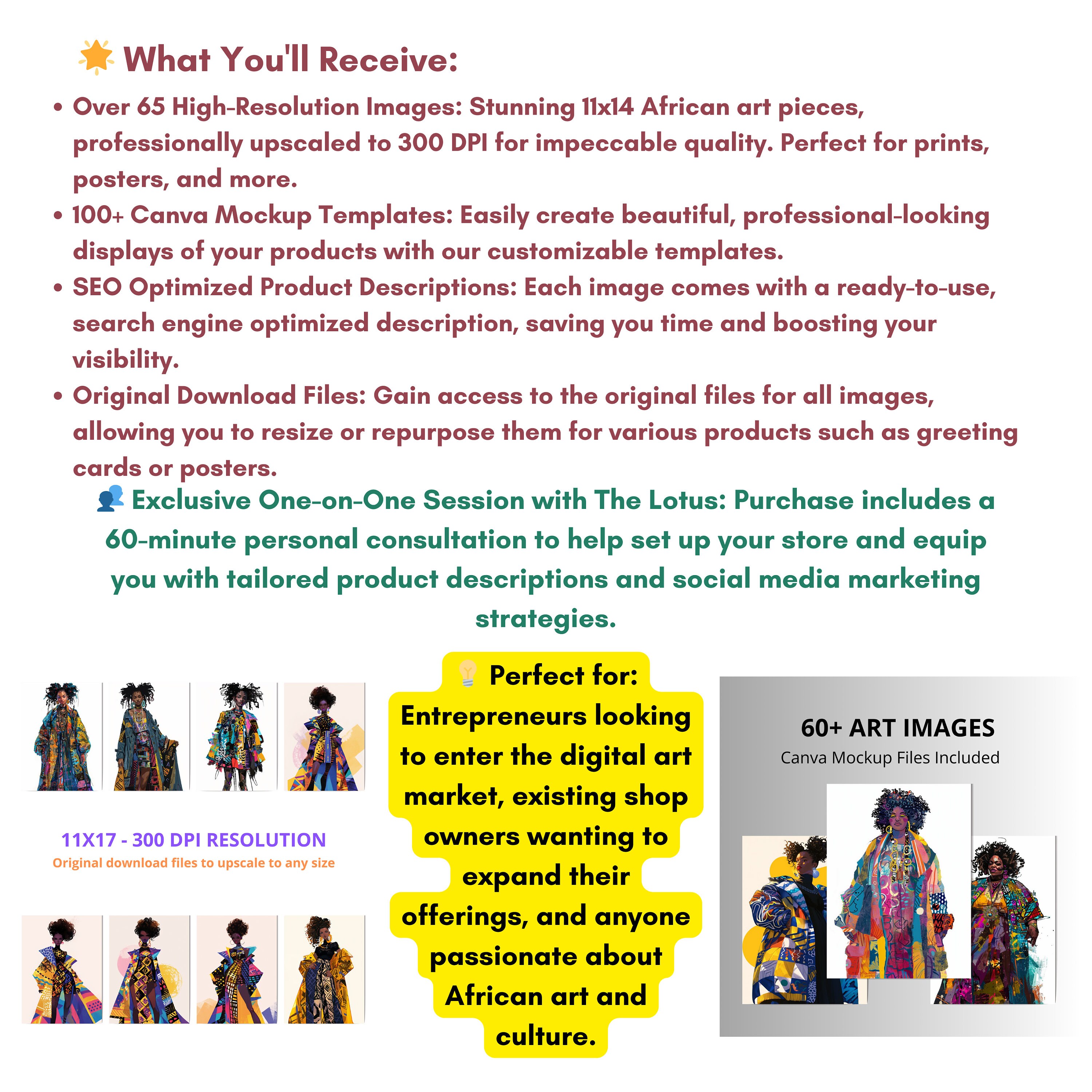 Digital African Art Storefront Done for You Includes Images, SEO ...