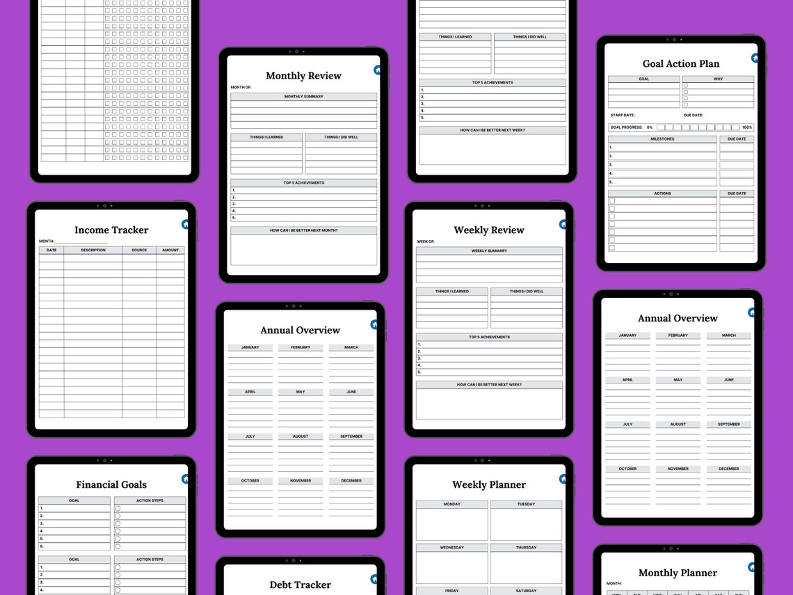 Editable Business Budget Planner Template | Canva Hyperlinked (digital ...