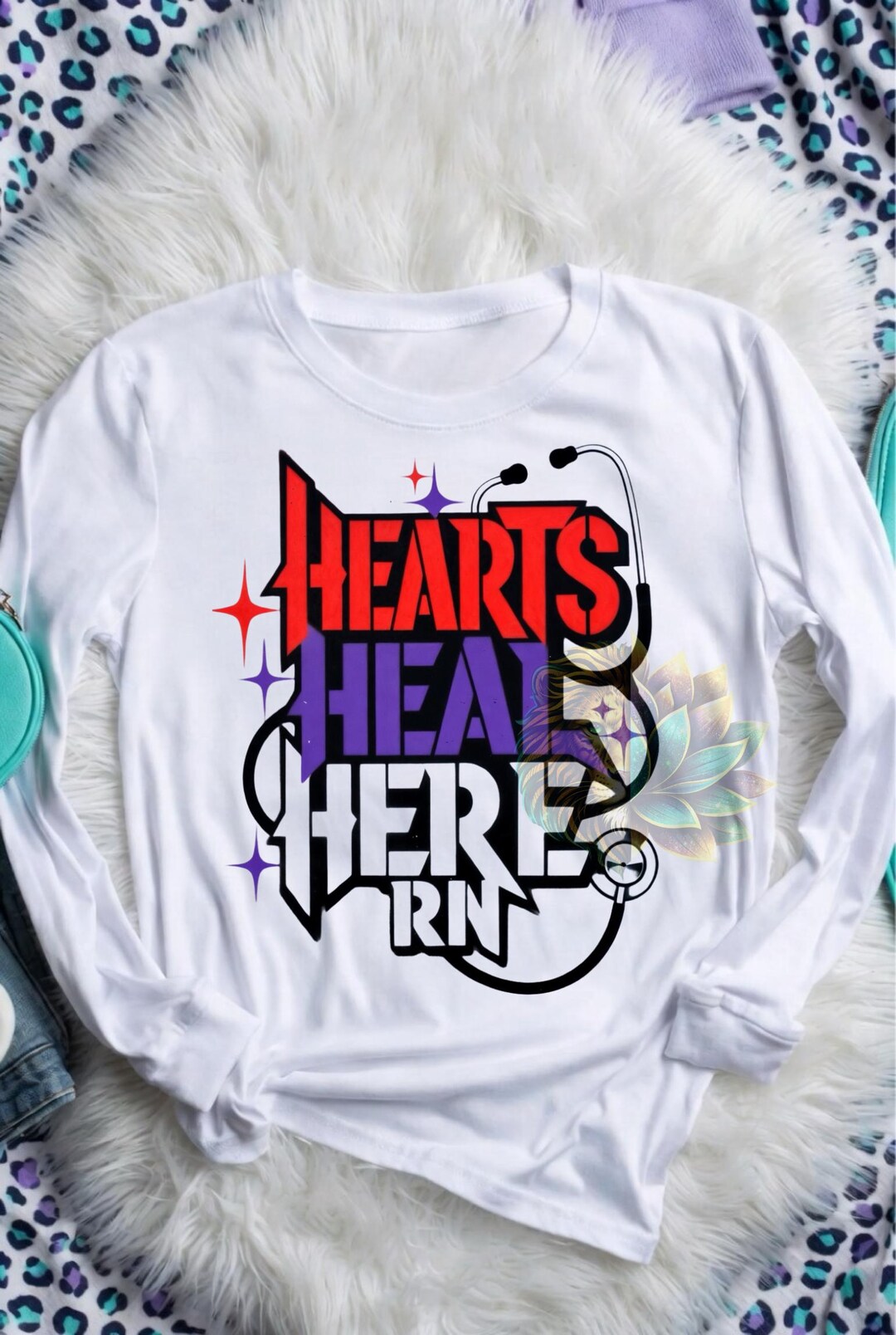 Hearts Heal Here Nurse Shirt Design Medical Graphic Digital Artwork for ...
