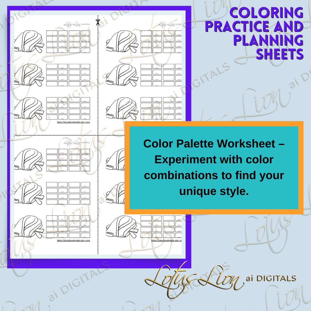 Mini Coloring Practice Sheets Robe Folded |color Blending, Shading ...