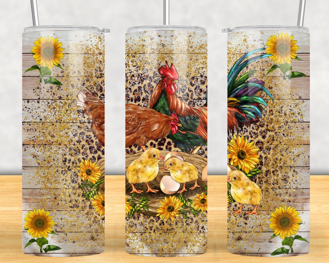 Rooster and Chicken Cups Chickens Tumbler Png, Western Farm Chicken ...