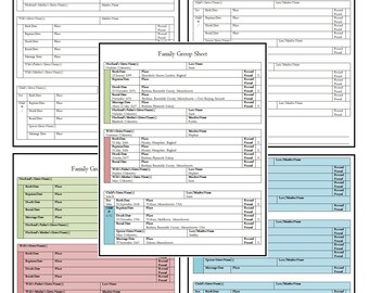 Family Tree Group Sheet Template - Etsy