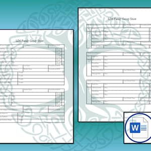 LDS Family Group Sheets - Family History Research - Etsy