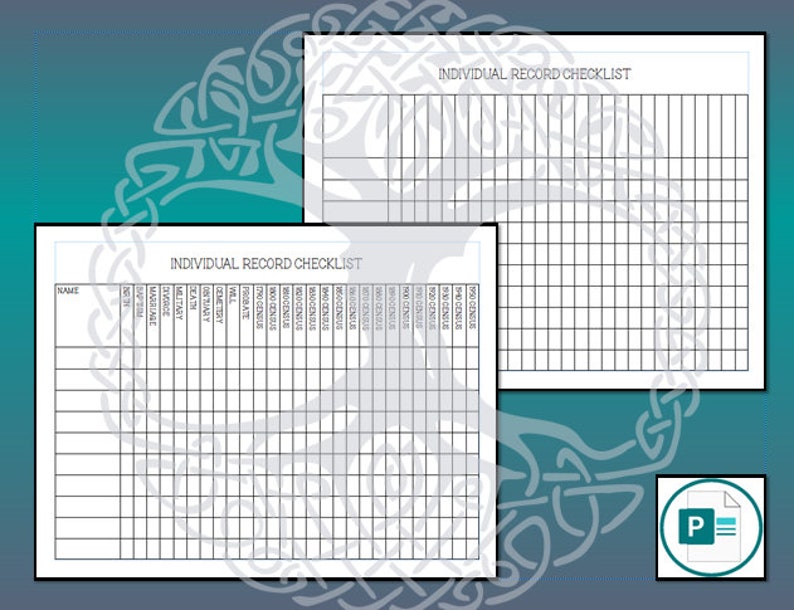 Individual Record Checklist - Family History Research - Etsy