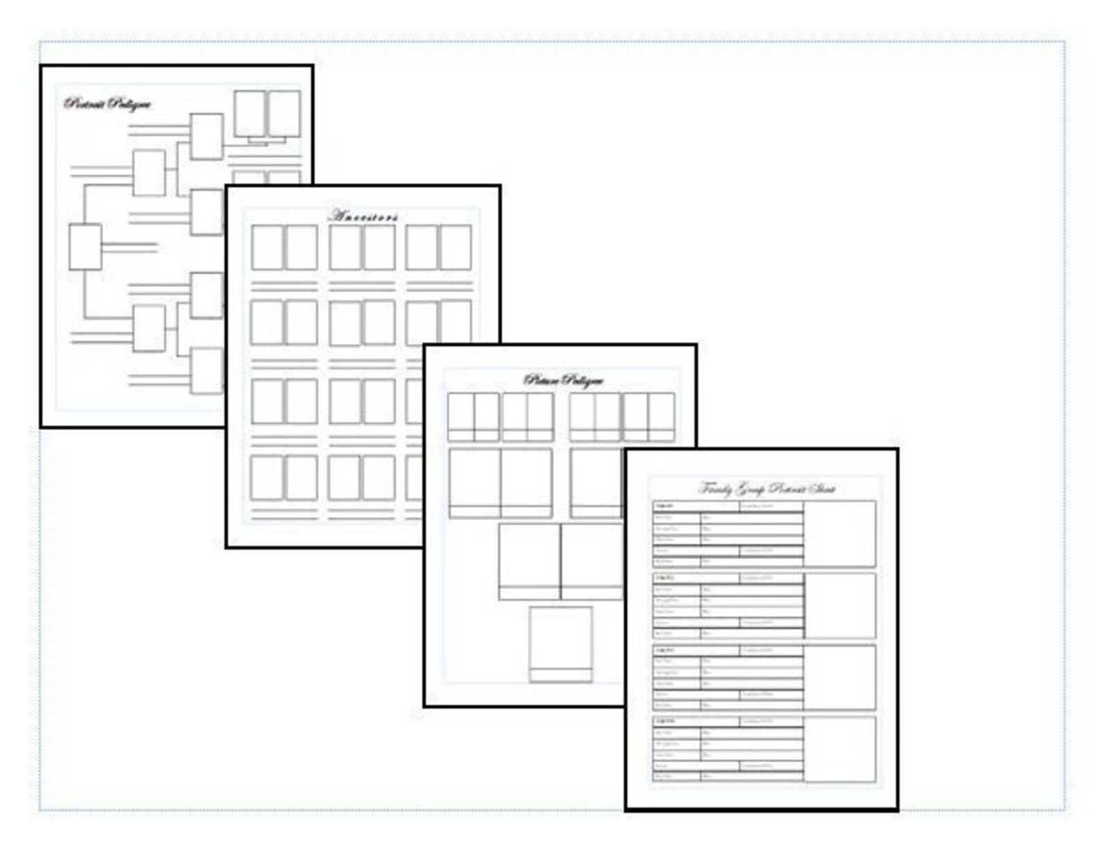 Family History Basic Portrait Pedigree Charts & Family Group Sheets - Etsy