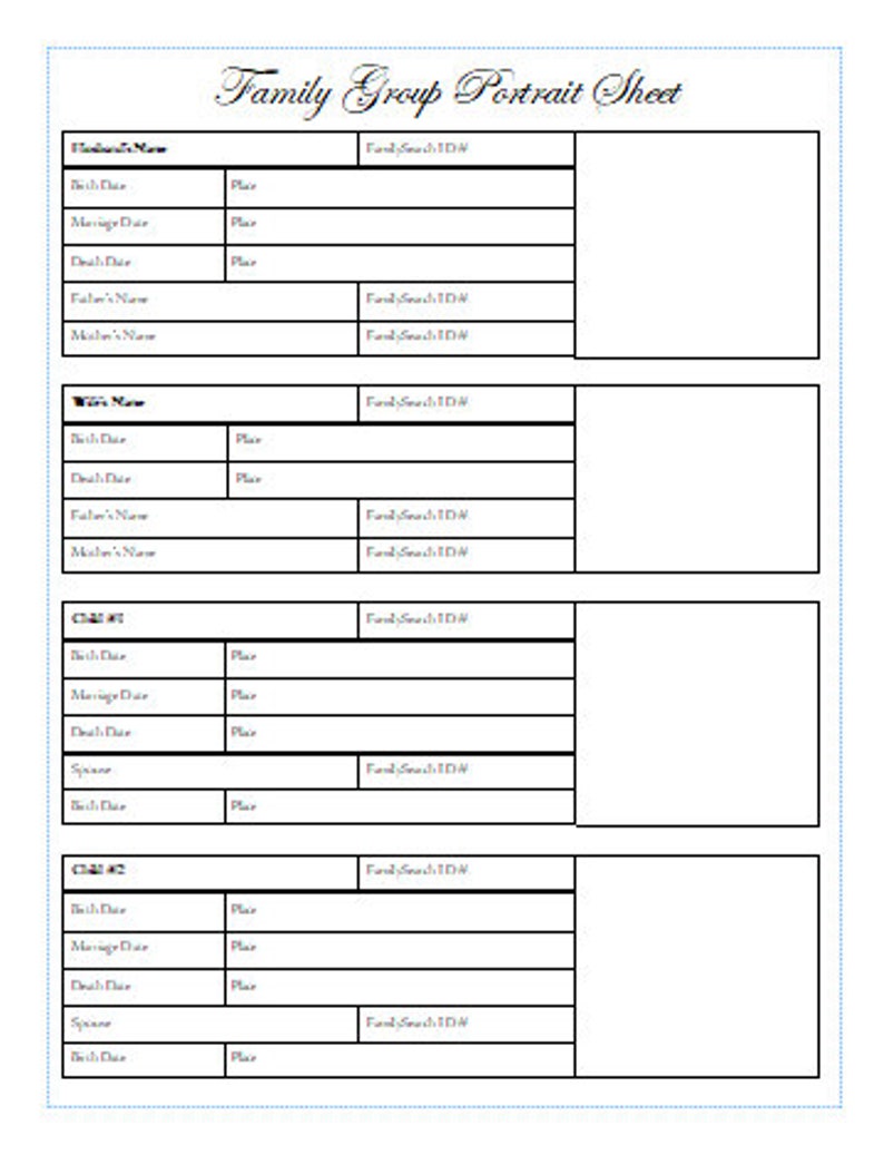 Family History Basic Portrait Pedigree Charts & Family Group Sheets - Etsy
