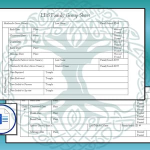 LDS Family Group Sheets - Family History Research - Etsy