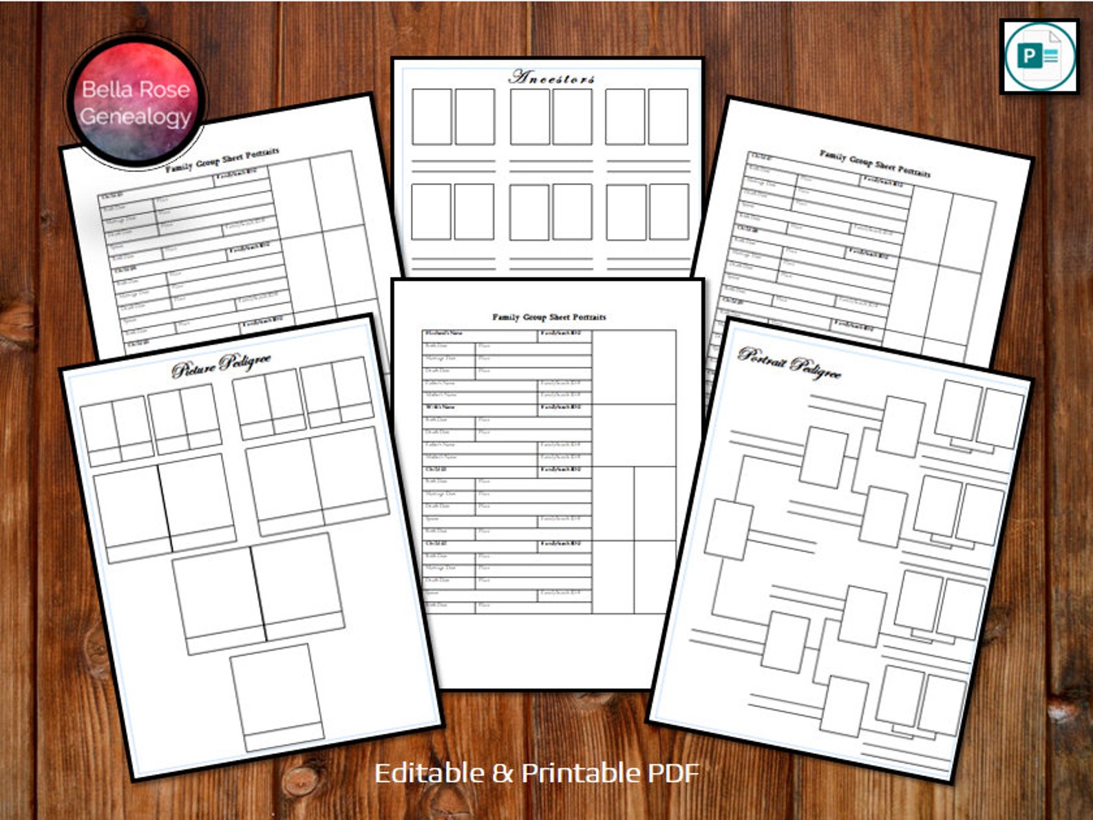 Family History Basic Portrait Pedigree Charts & Family Group Sheets - Etsy
