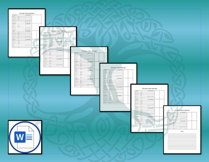 LDS Family Portrait Group Sheet - Family History Research - Etsy