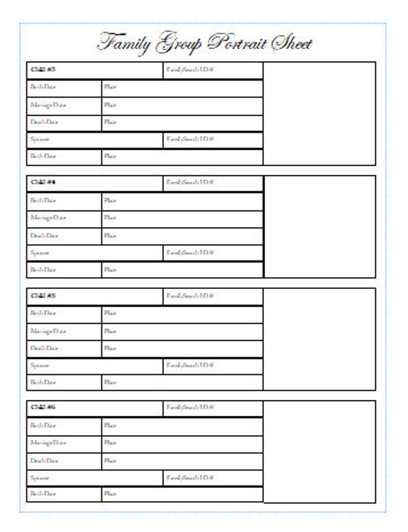 Family History Basic Portrait Pedigree Charts & Family Group Sheets - Etsy